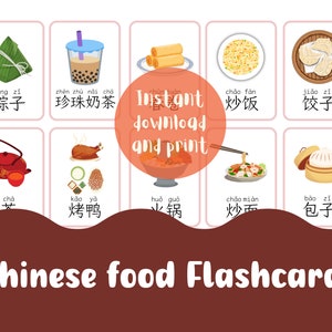 Chinese Food Flashcards and Poster | Pintables | Simplified Chinese ...