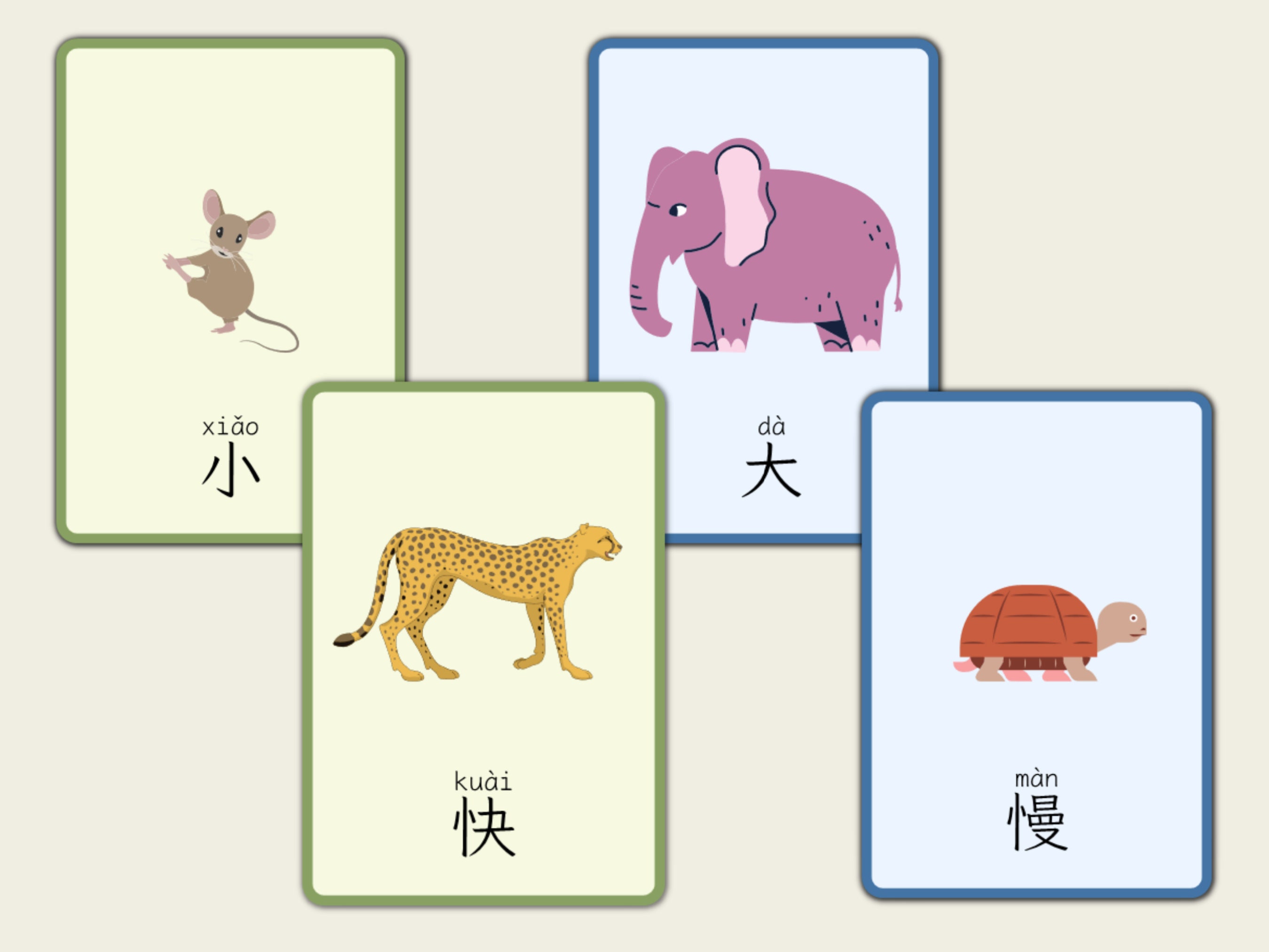 32 Basic Chinese Adjectives Printable Flashcards Simplified Chinese ...
