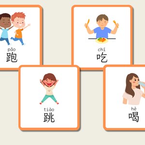 36 Basic Chinese Action Verbs | Printable Flashcards | Simplified ...