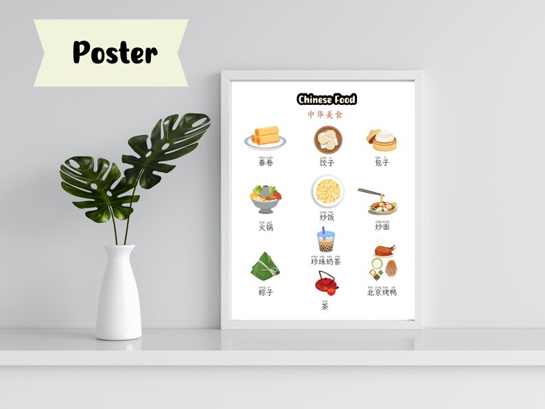 Chinese Food Flashcards and Poster | Pintables | Simplified Chinese ...