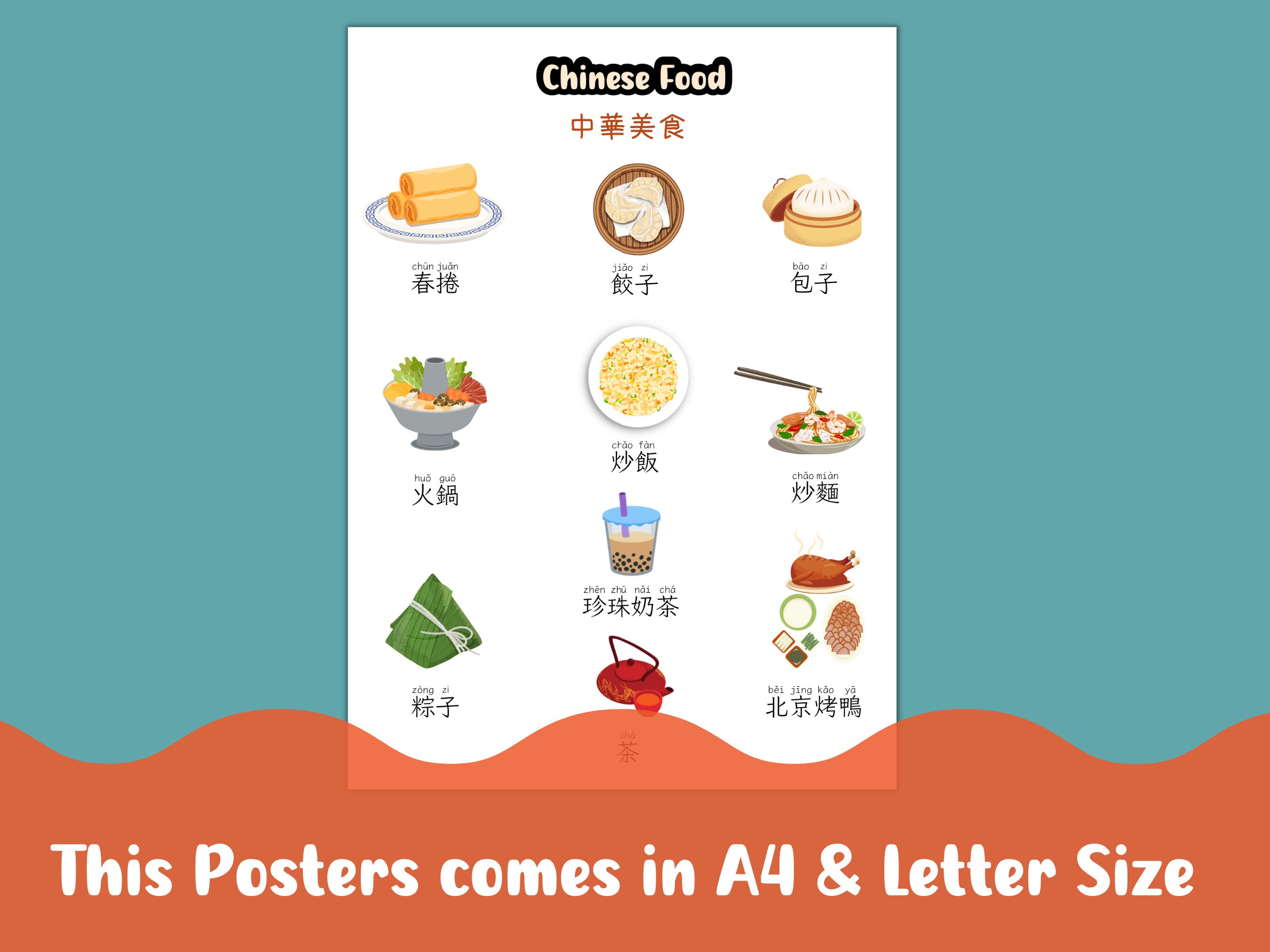 Chinese Food Flashcards and Poster | Pintables | Traditional Chinese ...