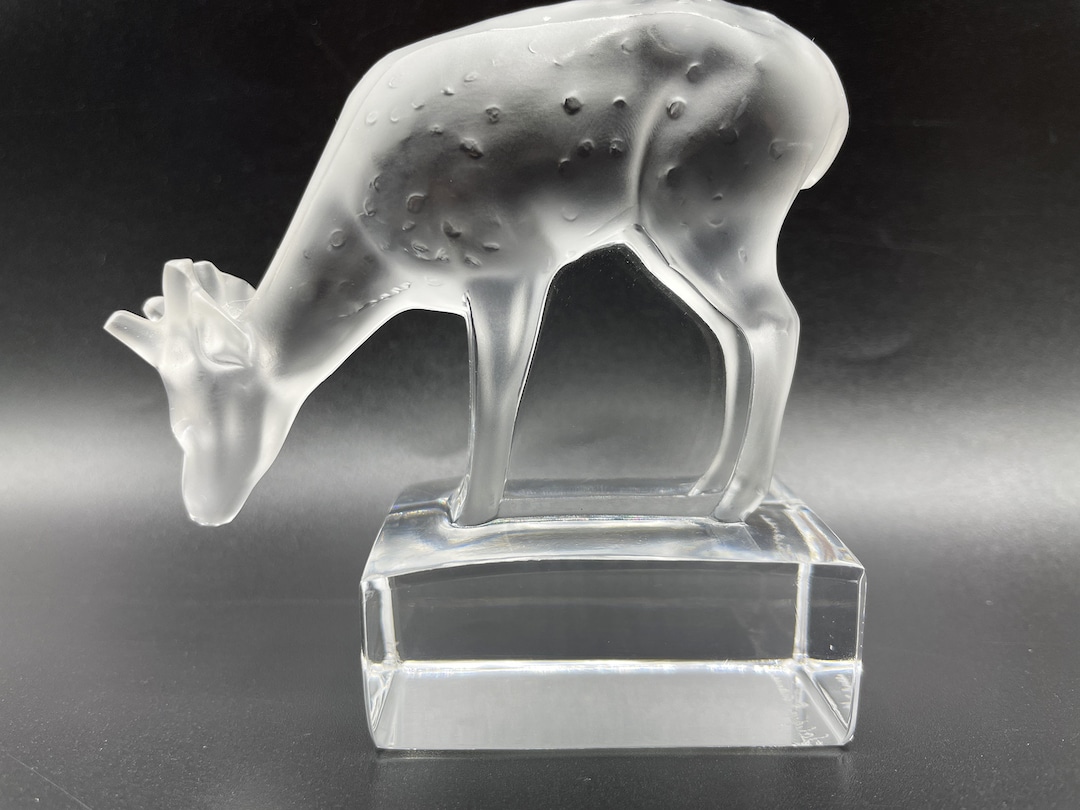 Lalique Daim Sculpture in Frosted Glass - Etsy