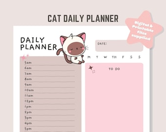Cute Hourly Daily Planner | Printable Stationery | Instant Download ...