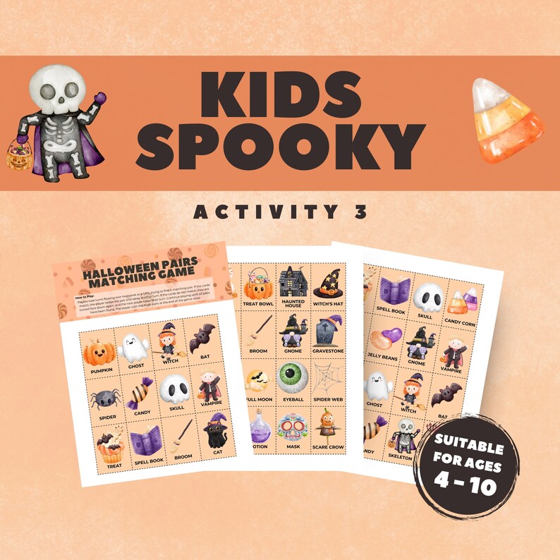 Halloween Party Games Kids, Printable Games Bundle for a Kids Halloween ...
