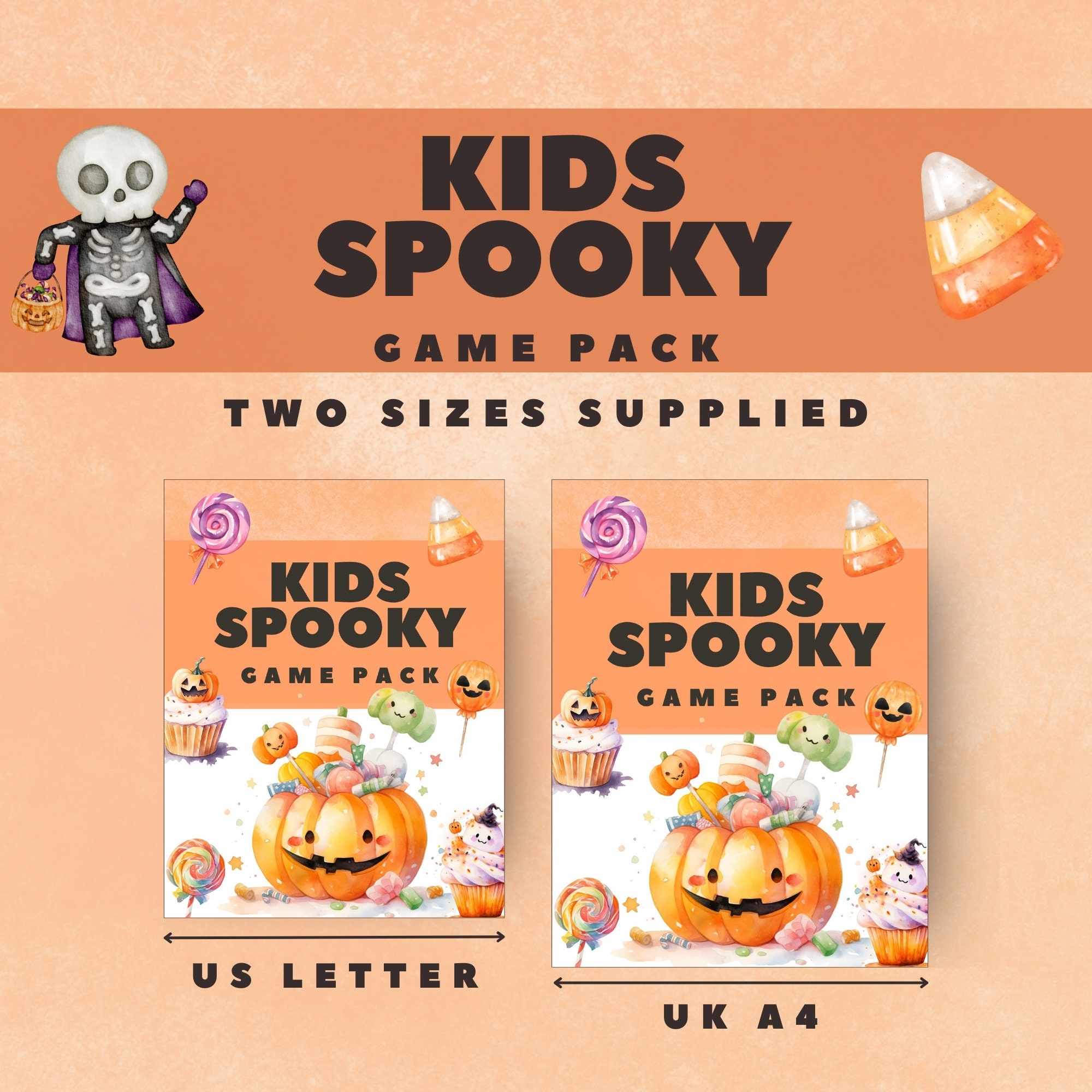 Halloween Party Games Kids, Printable Games Bundle for a Kids Halloween ...