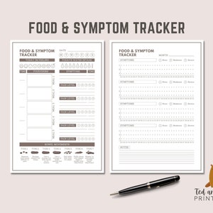 Printable Food & Symptom Tracker US Letter Digital Food - Etsy UK