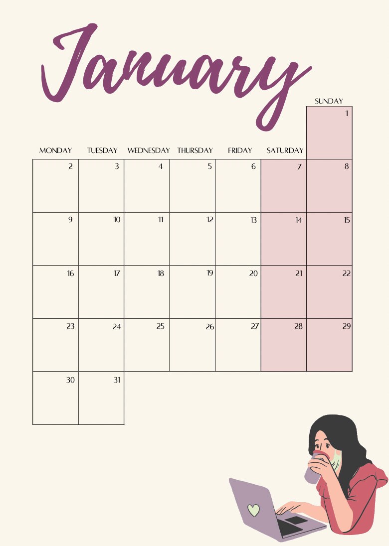 Fun 2023 Printable Calendar, Monthly - Etsy