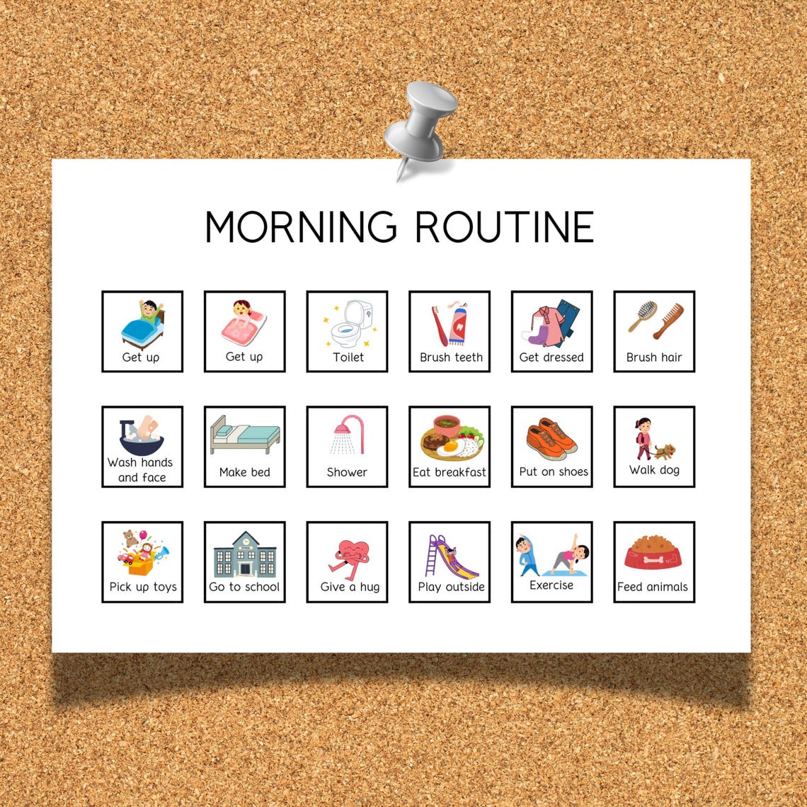 Printable Daily Routine for Kids,toddler, Preschool Routine Chart - Etsy