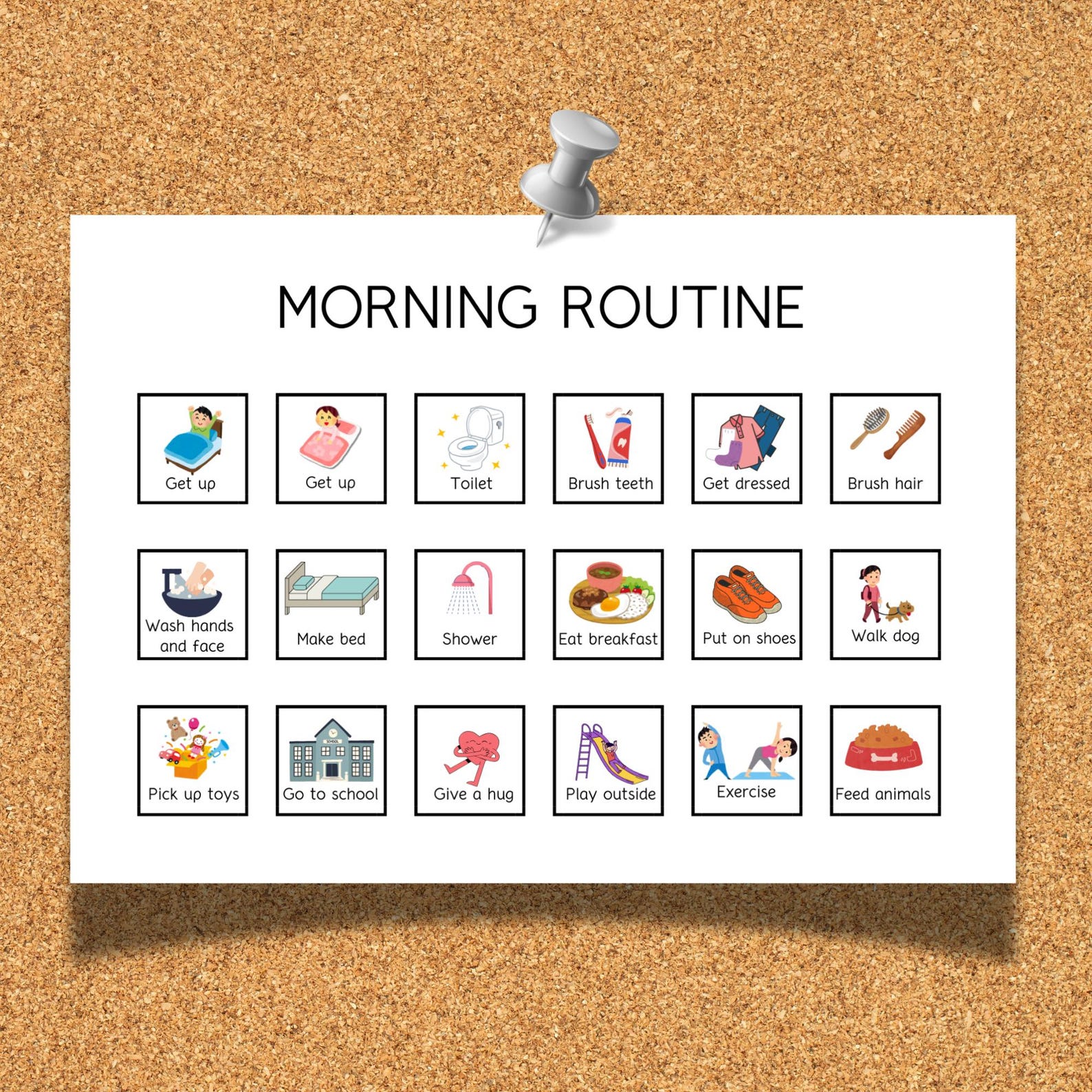 Printable Daily Routine for Kids,toddler, Preschool Routine Chart - Etsy