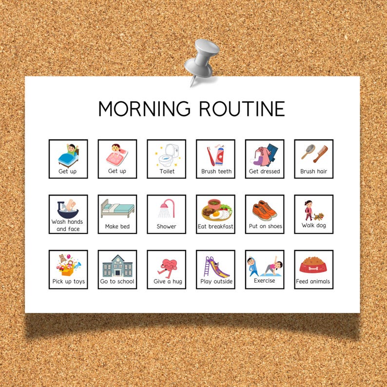 Printable Daily Routine for Kids,toddler, Preschool Routine Chart - Etsy