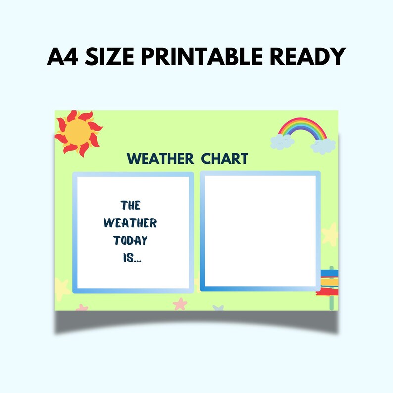 Weather Activity for Preschoolers | Printable Weather Chart - Etsy