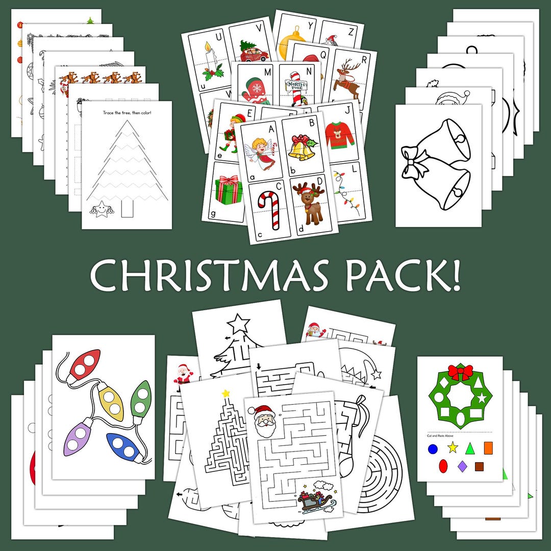 Christmas Busy Book- Digital Download, Christmas Activity Book for Kids ...