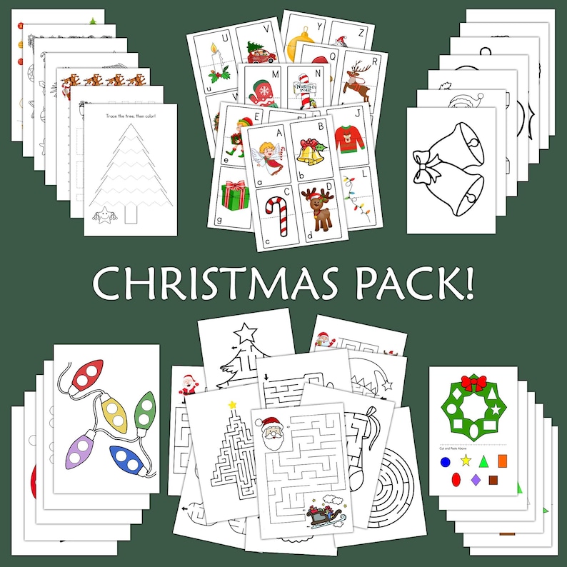 Christmas Busy Book- Digital Download, Christmas Activity Book for Kids ...
