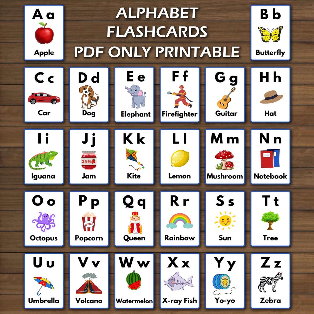 Alphabet Flashcards for Preschoolers | Educational Printable Letters - Etsy