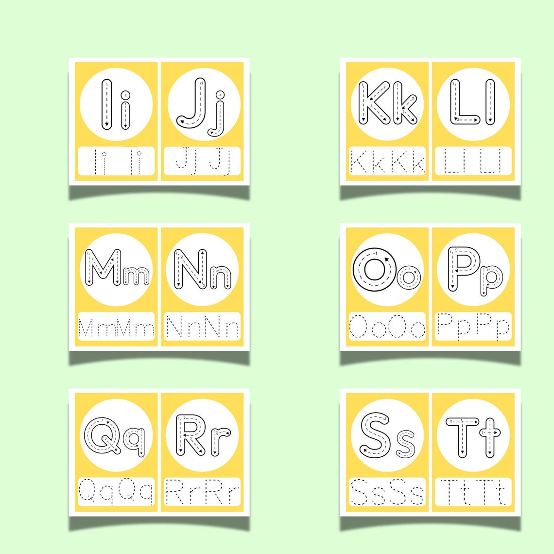 Printable Alphabet Tracing Flashcards Early Learning Alphabet ...