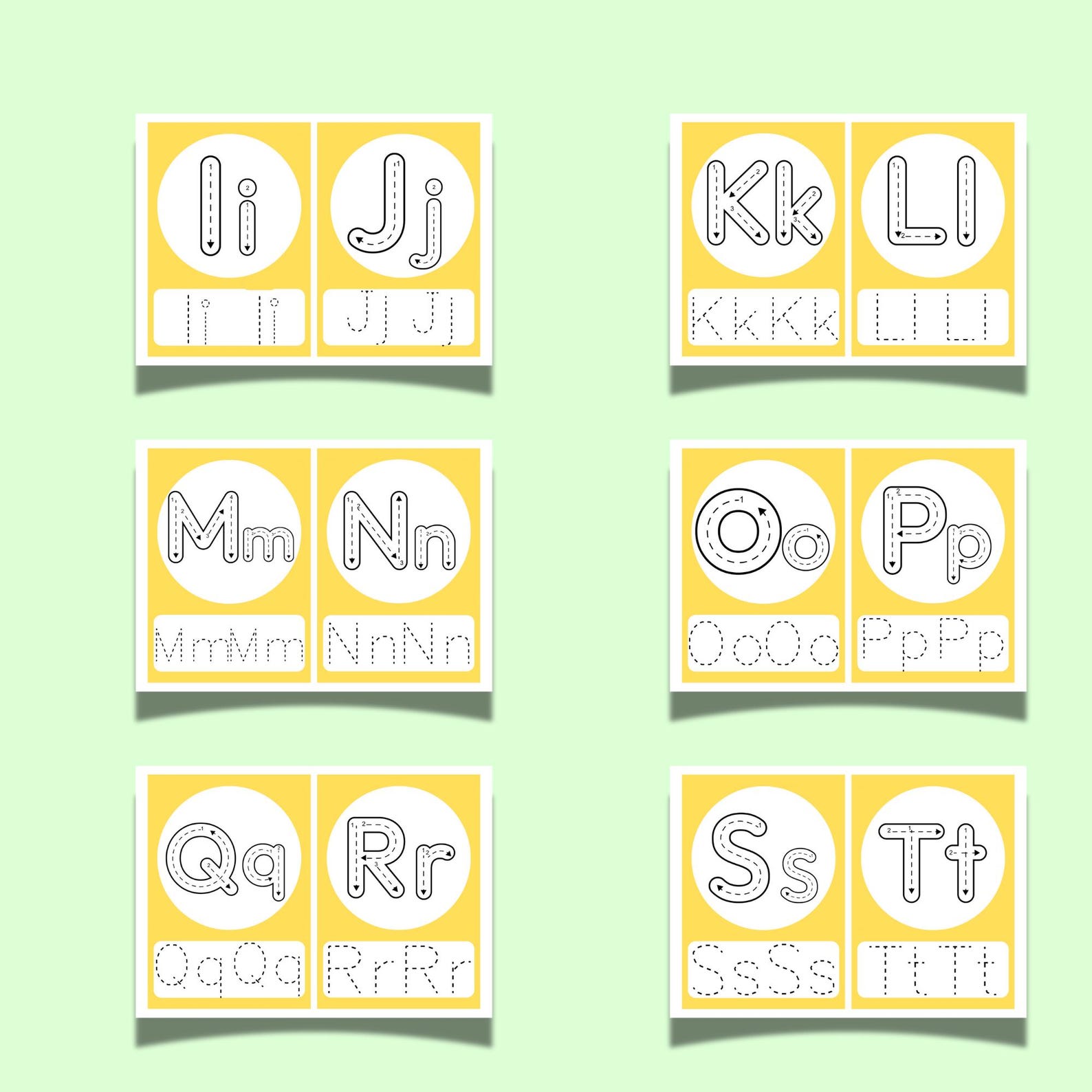 Printable Alphabet Tracing Flashcards Early Learning Alphabet ...