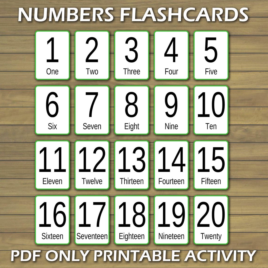 Number Flashcards for Kids - 1 to 20 - Preschool Learning Cards ...