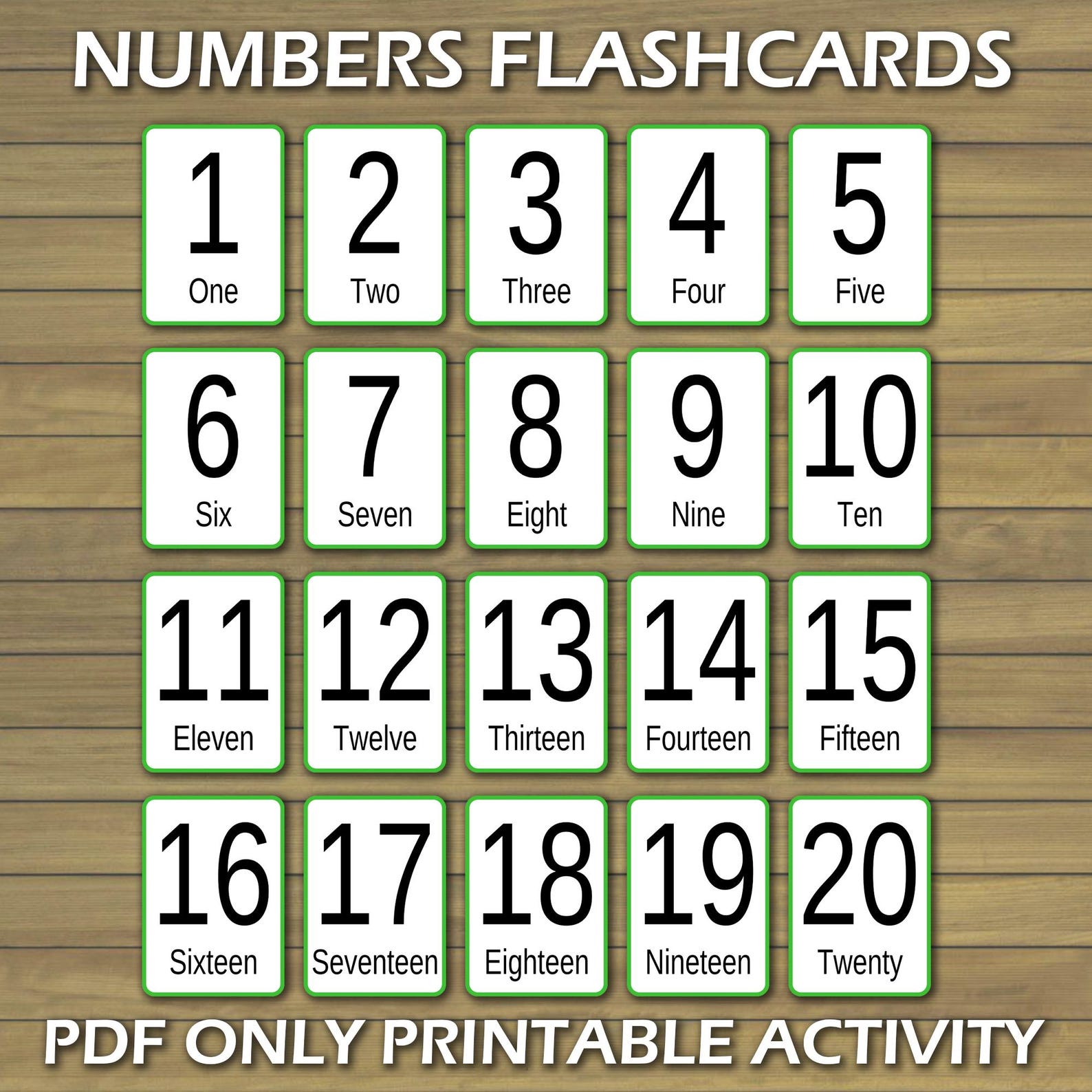 Number Flashcards for Kids - 1 to 20 - Preschool Learning Cards ...