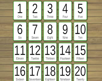 Printable Number Flashcards 1–20 for Kids | Counting Cards for Toddlers ...