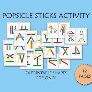 Colorful Popsicle Stick Flashcards for Preschool Learning - Etsy