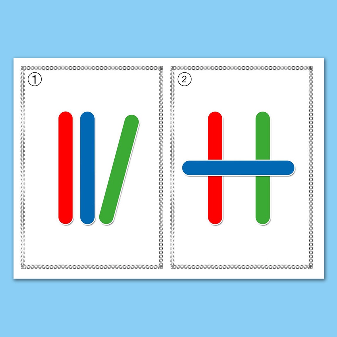 Colorful Popsicle Stick Flashcards for Preschool Learning - Etsy
