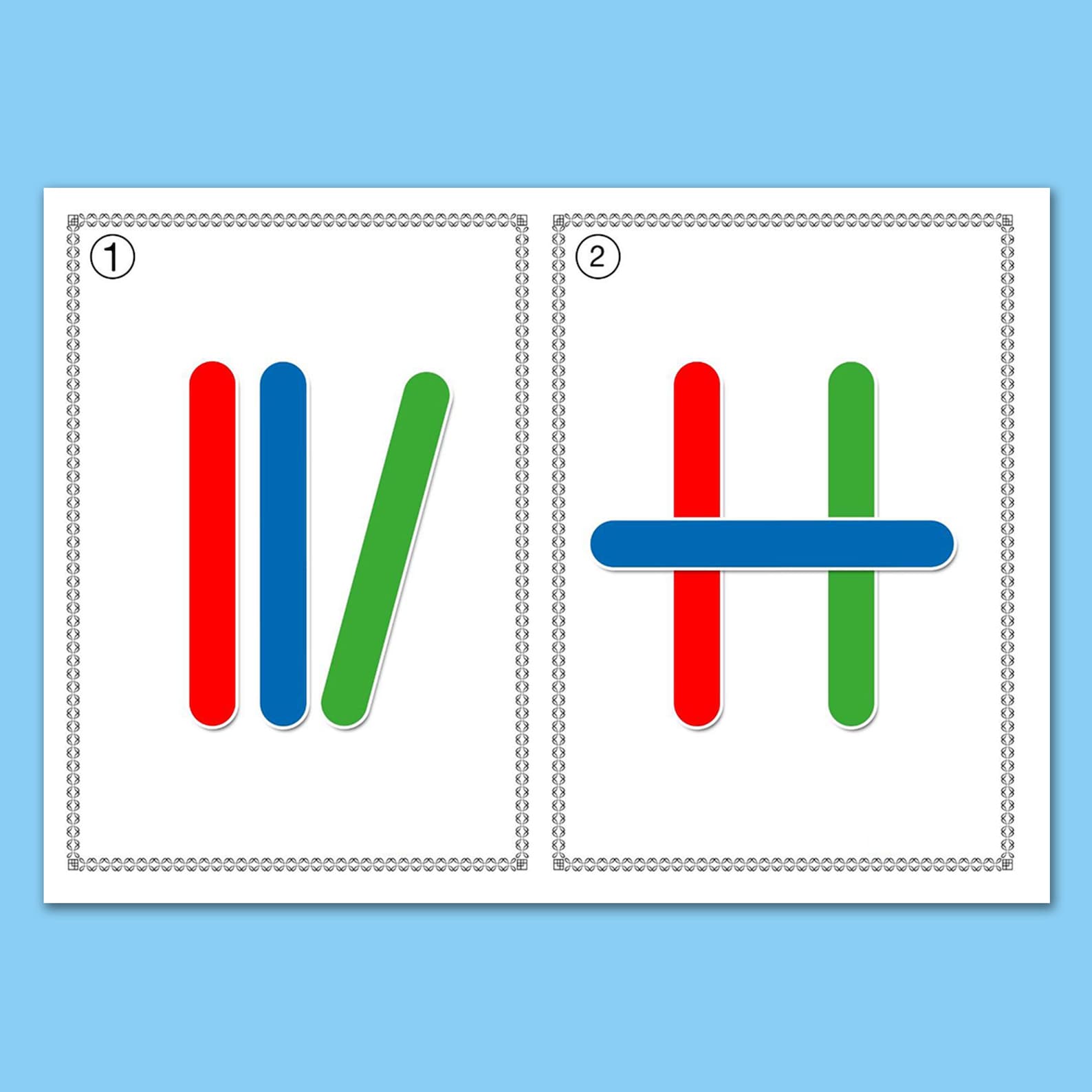 Colorful Popsicle Stick Flashcards for Preschool Learning - Etsy