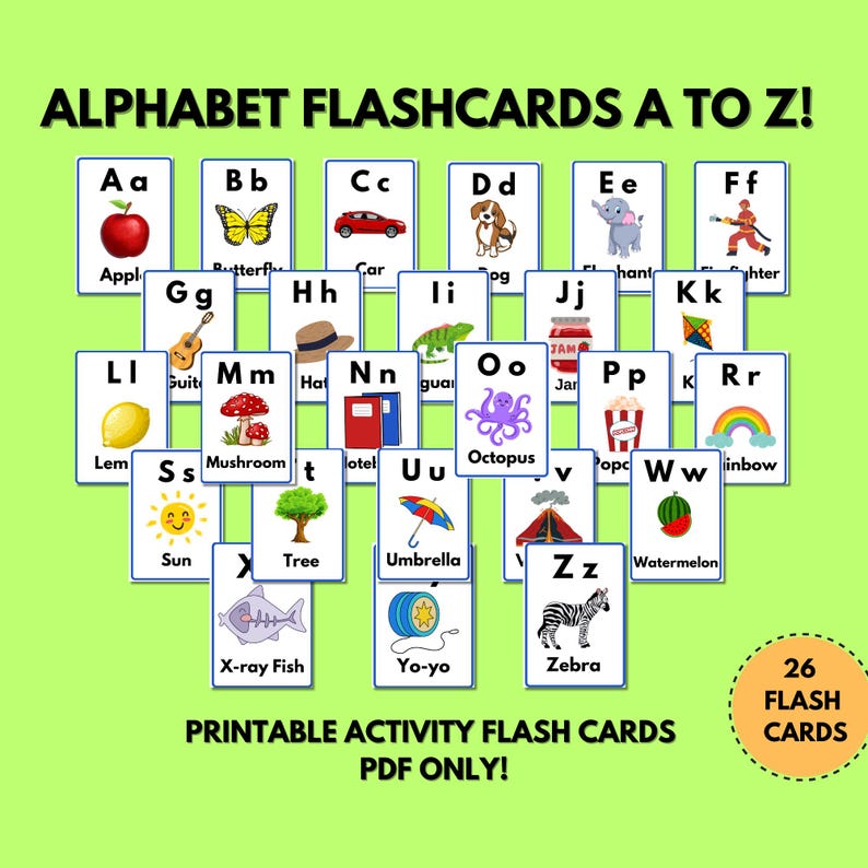 Alphabet Flashcards for Preschoolers Fun & Educational Printable ...