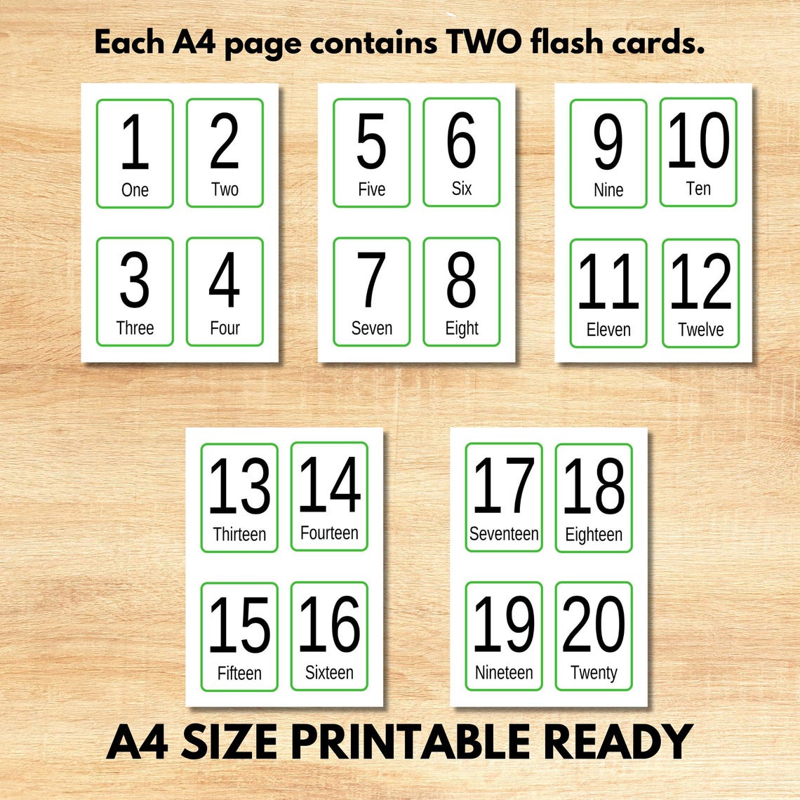 Number Flashcards for Kids - 1 to 20 - Preschool Learning Cards ...