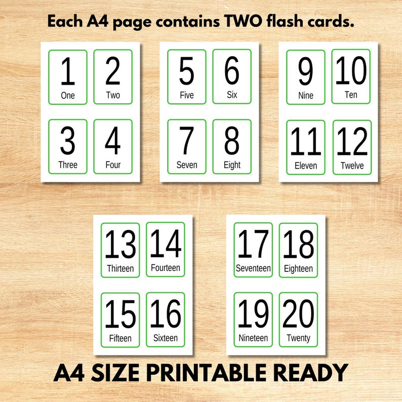 Number Flashcards for Kids - 1 to 20 - Preschool Learning Cards ...