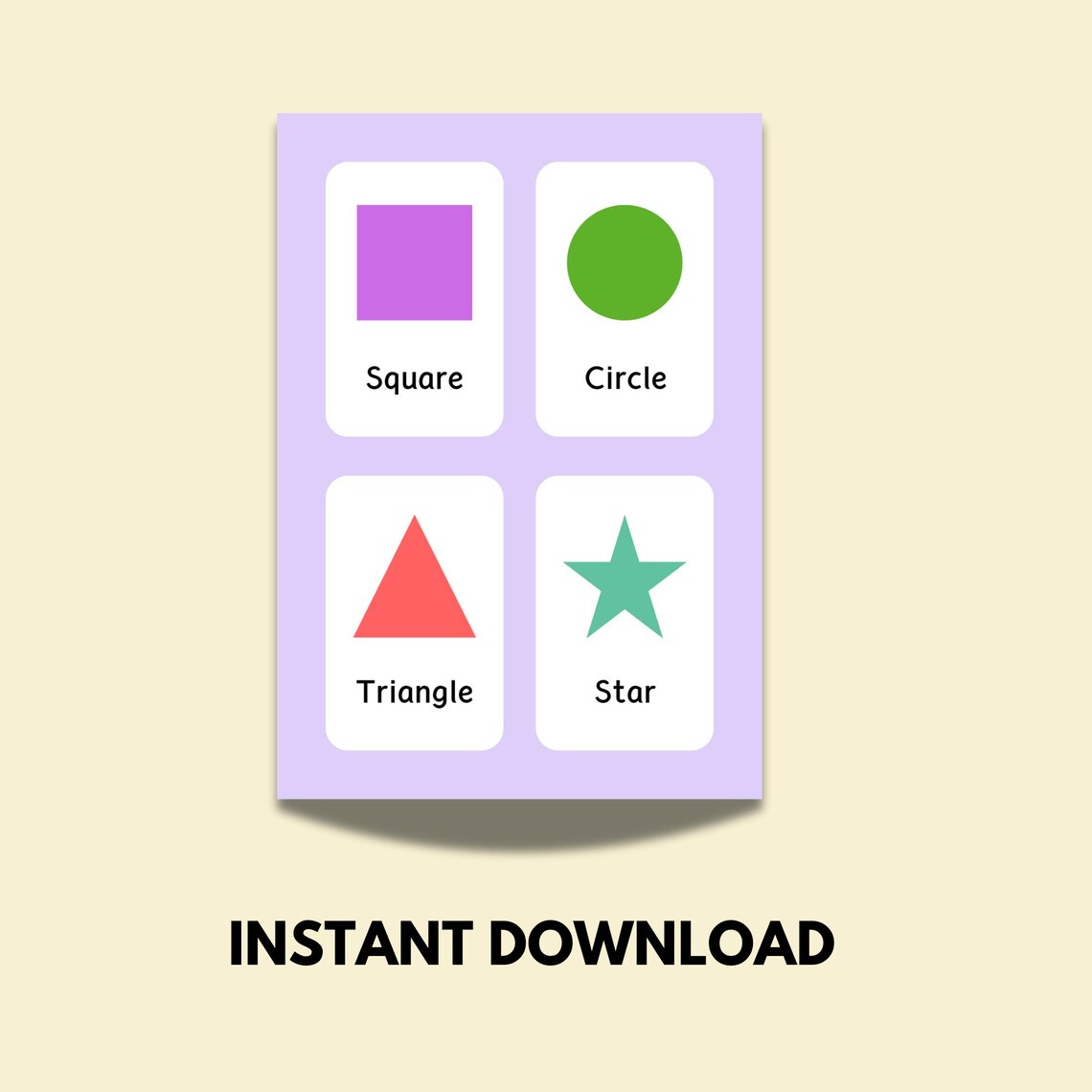 Printable Geometric Shapes Flashcards | Educational Cards for Toddlers ...