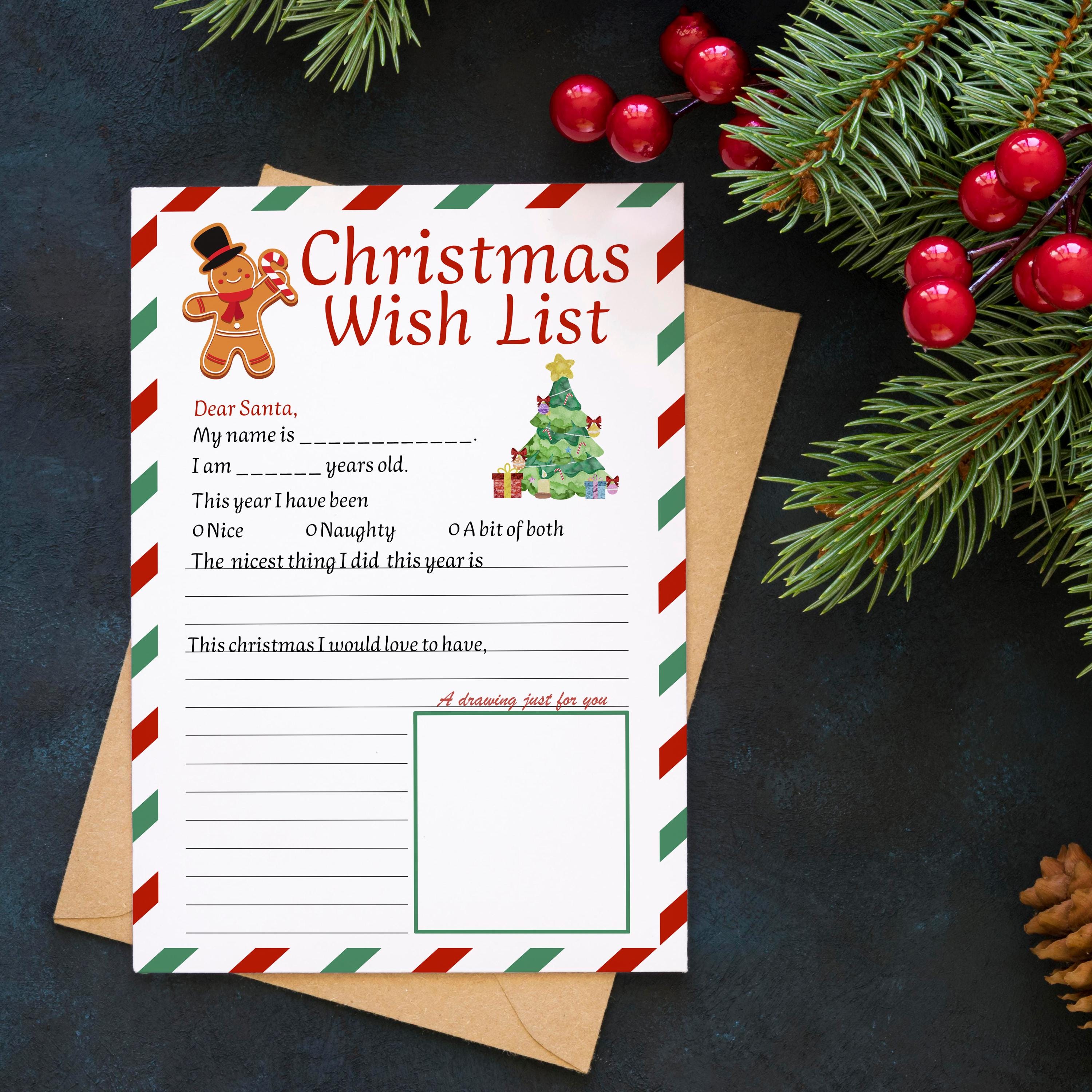 Letter to Santa, Kids Letter to Santa, Printable Letter to Santa, Kids ...