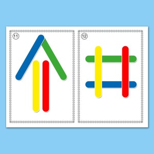 Colorful Popsicle Stick Flashcards for Preschool Learning - Etsy