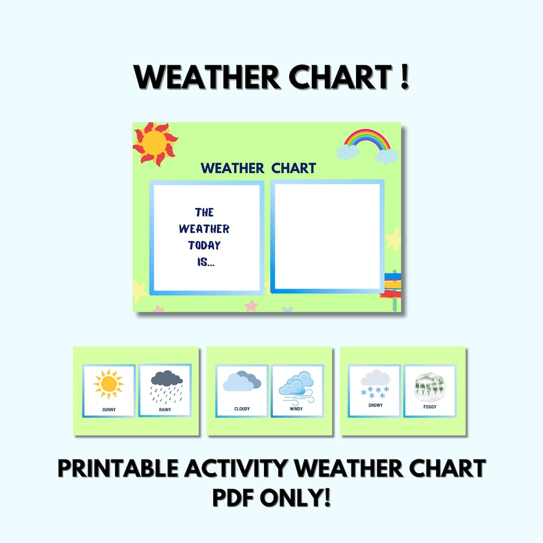 Weather Chart Activity for Preschoolers Interactive Learning Digital ...