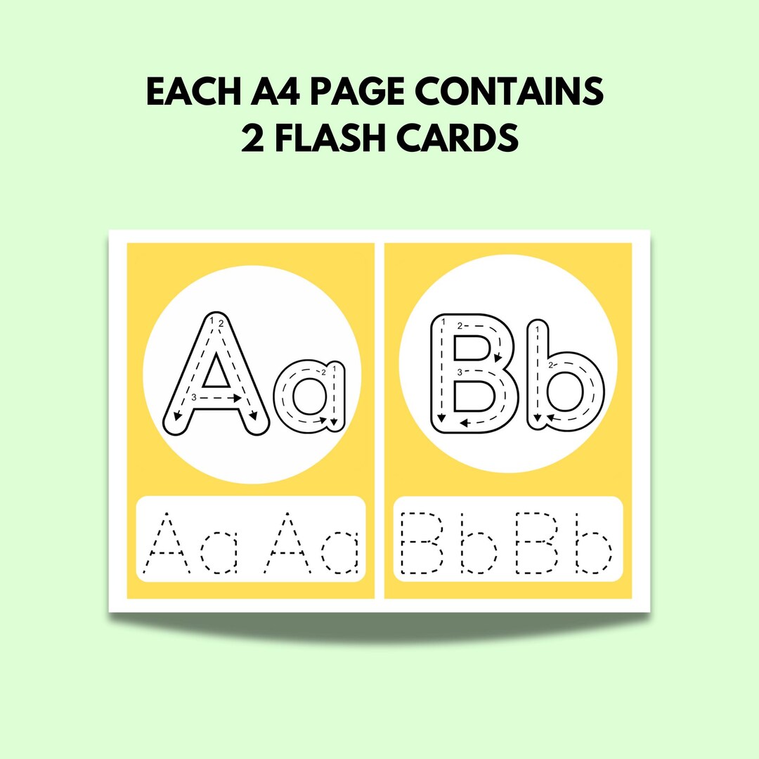 Printable Alphabet Tracing Flashcards Early Learning Alphabet ...