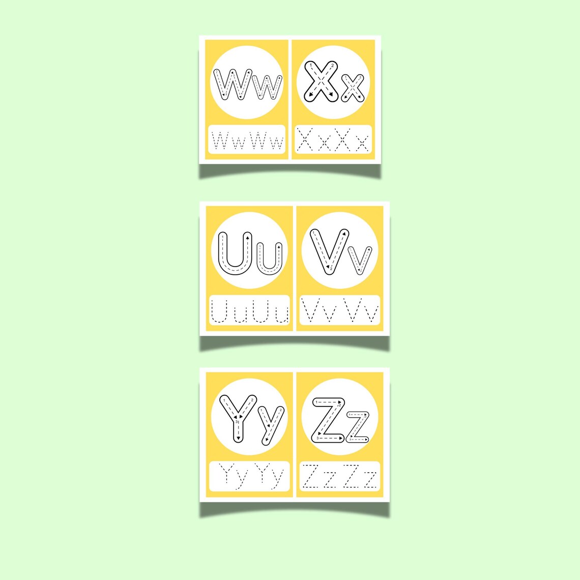 Printable Alphabet Tracing Flashcards Early Learning Alphabet ...