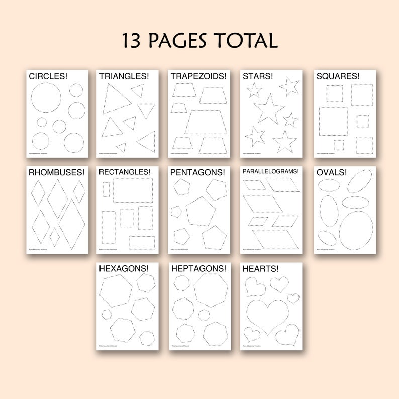 Tracing Activity | Geometric Shapes Practice | Preschool Learning ...