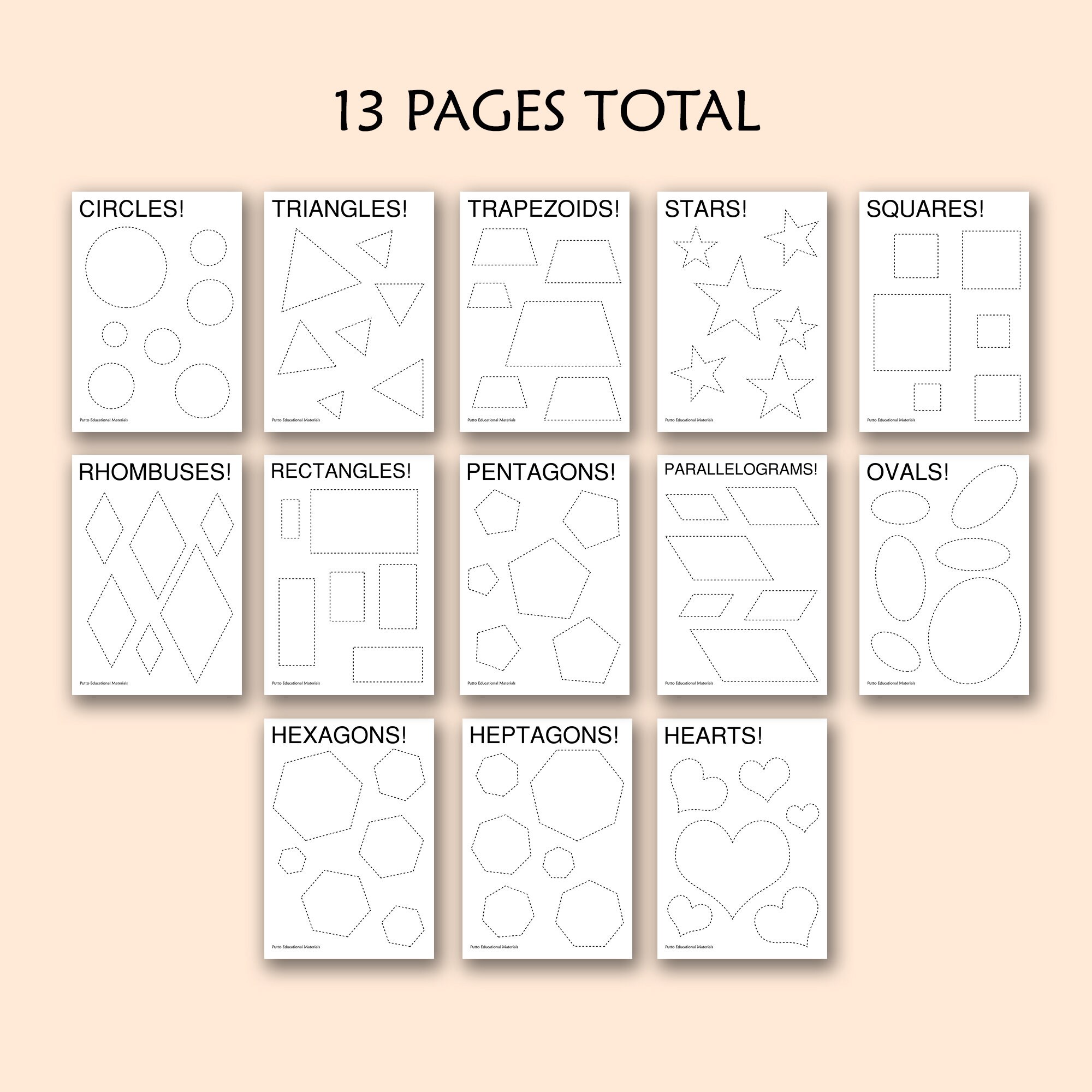 Tracing Activity | Geometric Shapes Practice | Preschool Learning ...