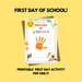 First Day of School Handprint Craft - Printable PDF - Etsy