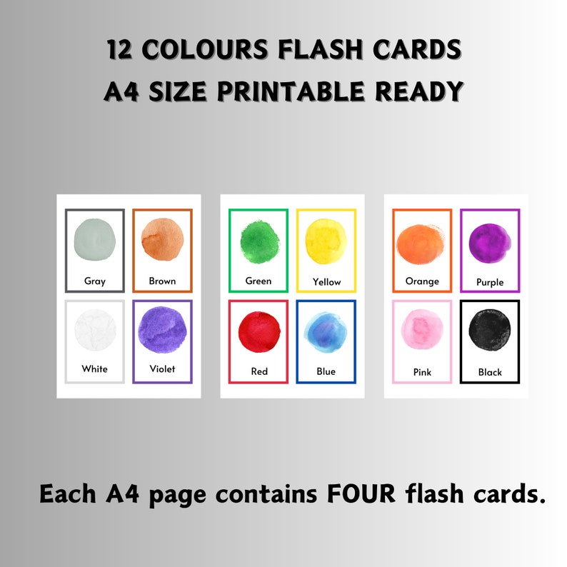 Colors Flashcards for Toddlers | Printable Preschool Education - Etsy ...