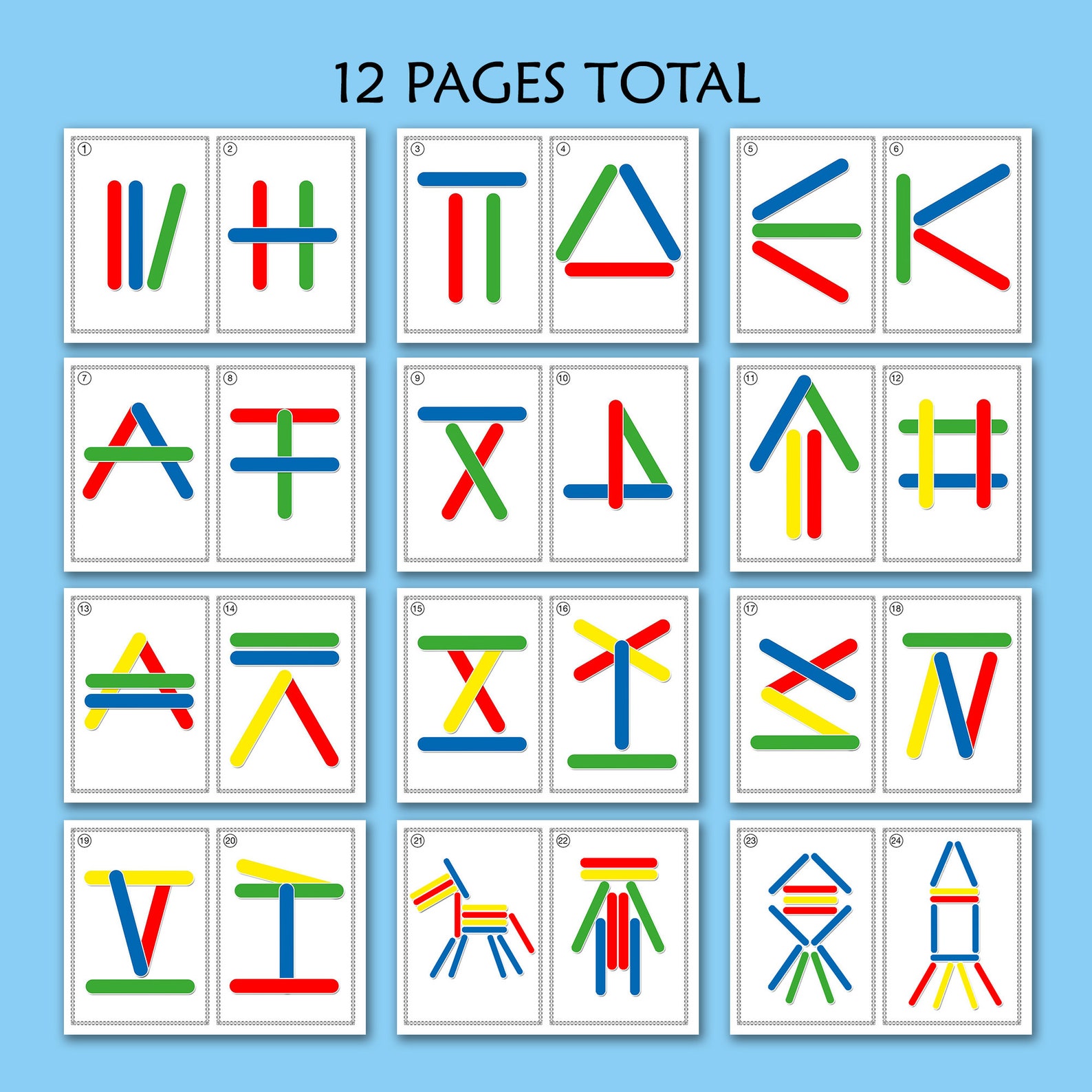 Colorful Popsicle Stick Flashcards for Preschool Learning - Etsy