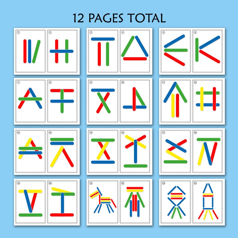 Colorful Popsicle Stick Flashcards for Preschool Learning - Etsy