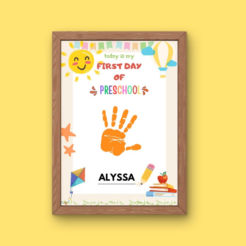First Day of School Handprint Craft - Printable PDF - Etsy