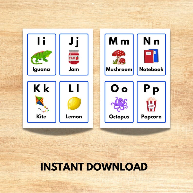 Alphabet Flashcards for Preschoolers | Educational Printable Letters - Etsy