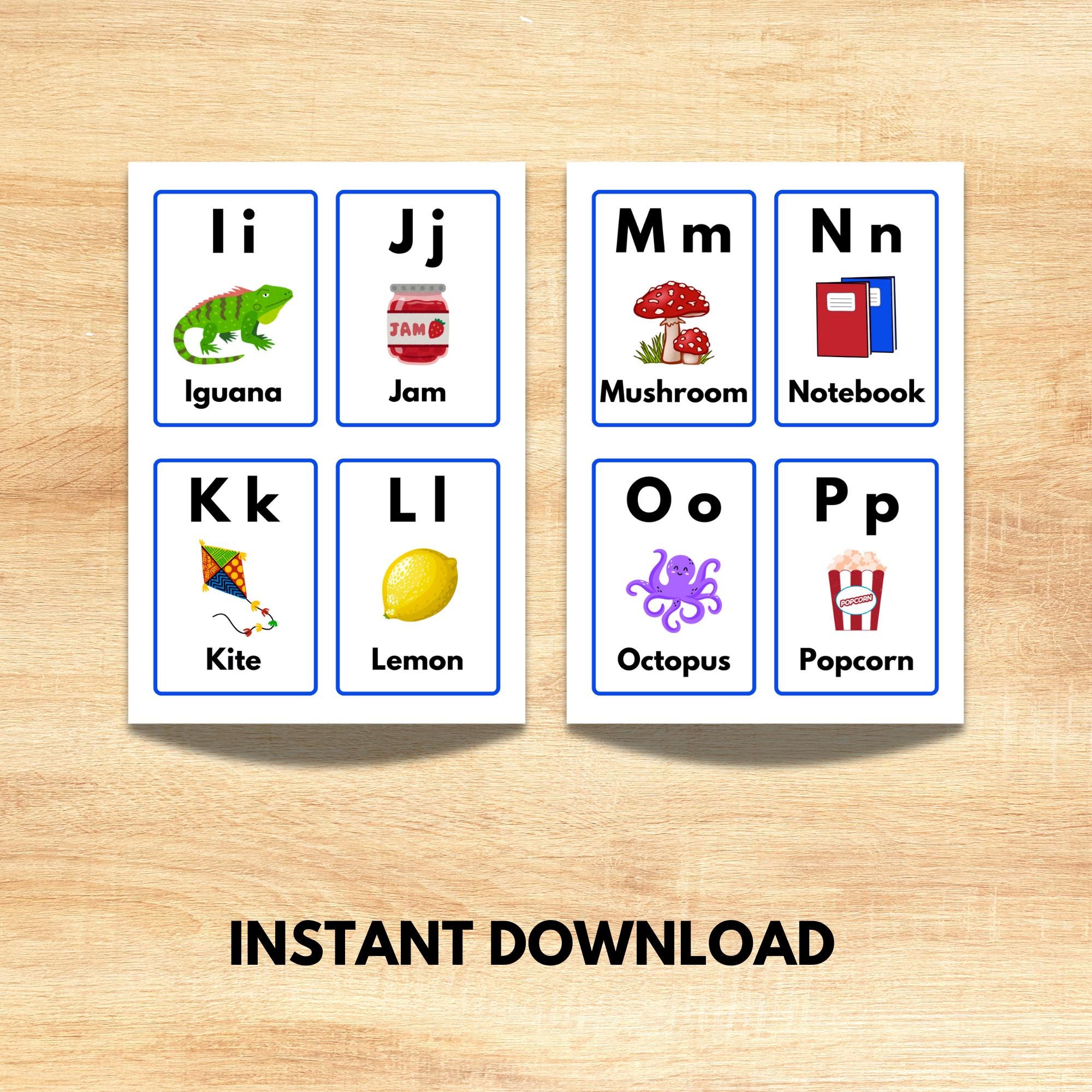 Alphabet Flashcards for Preschoolers | Educational Printable Letters - Etsy