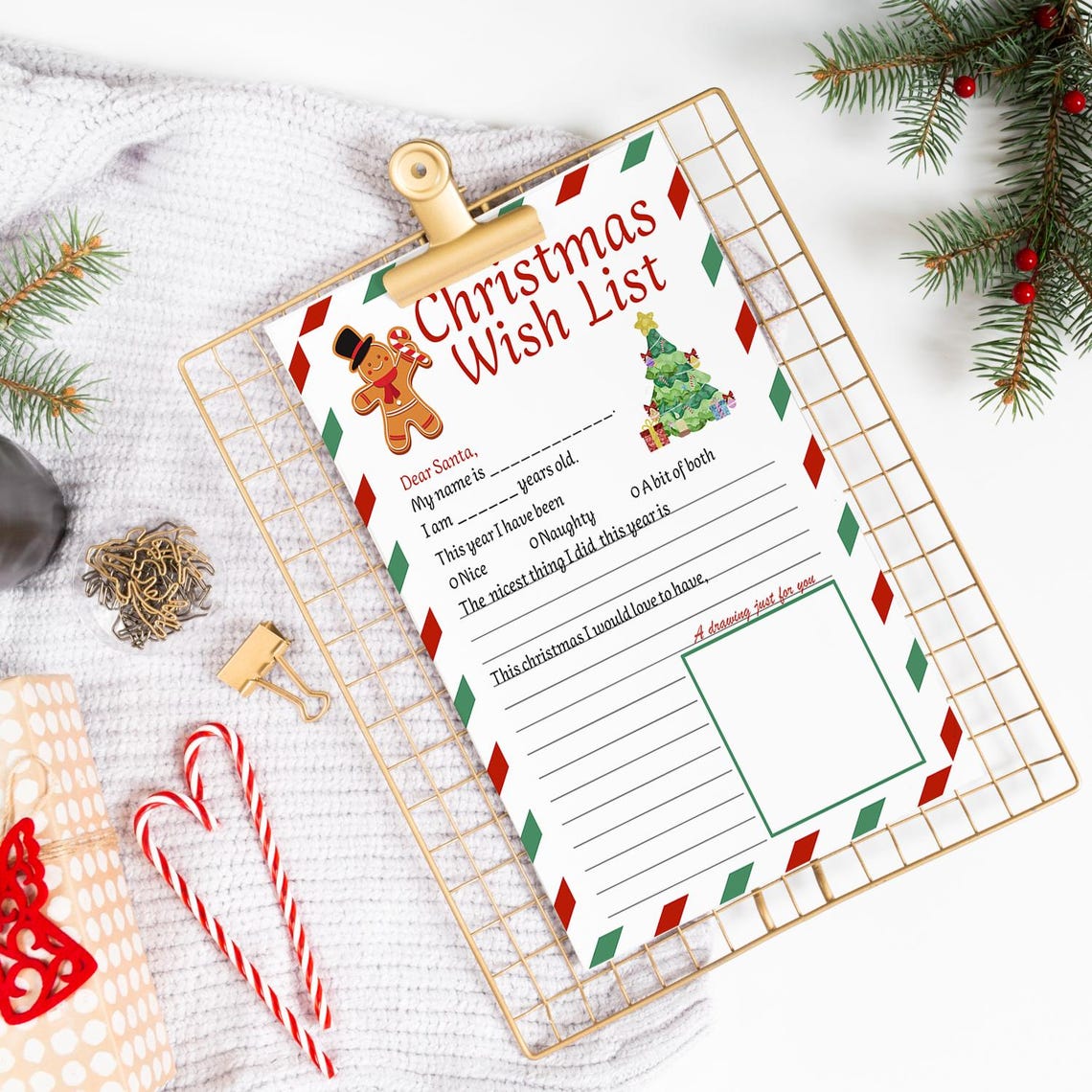 Letter to Santa, Kids Letter to Santa, Printable Letter to Santa, Kids ...