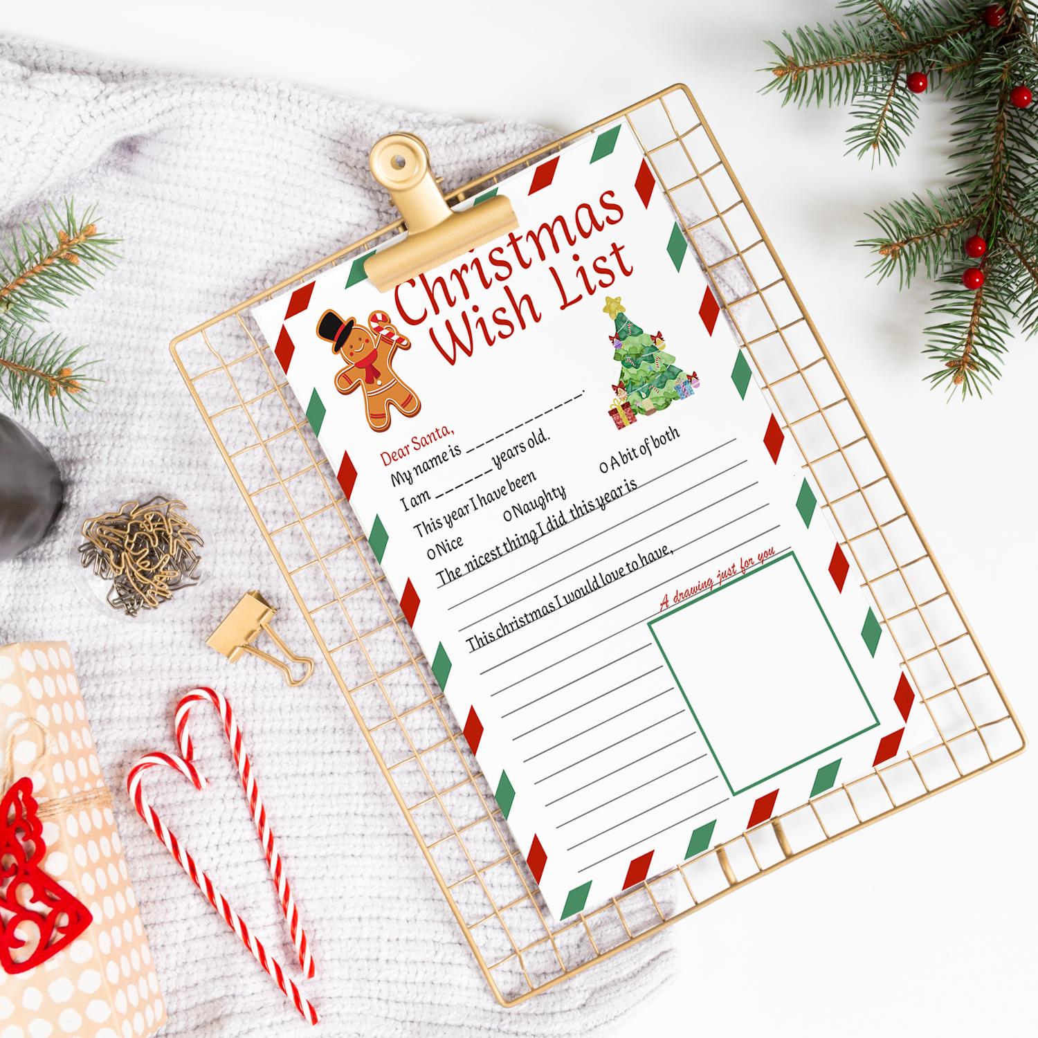 Letter to Santa, Kids Letter to Santa, Printable Letter to Santa, Kids ...