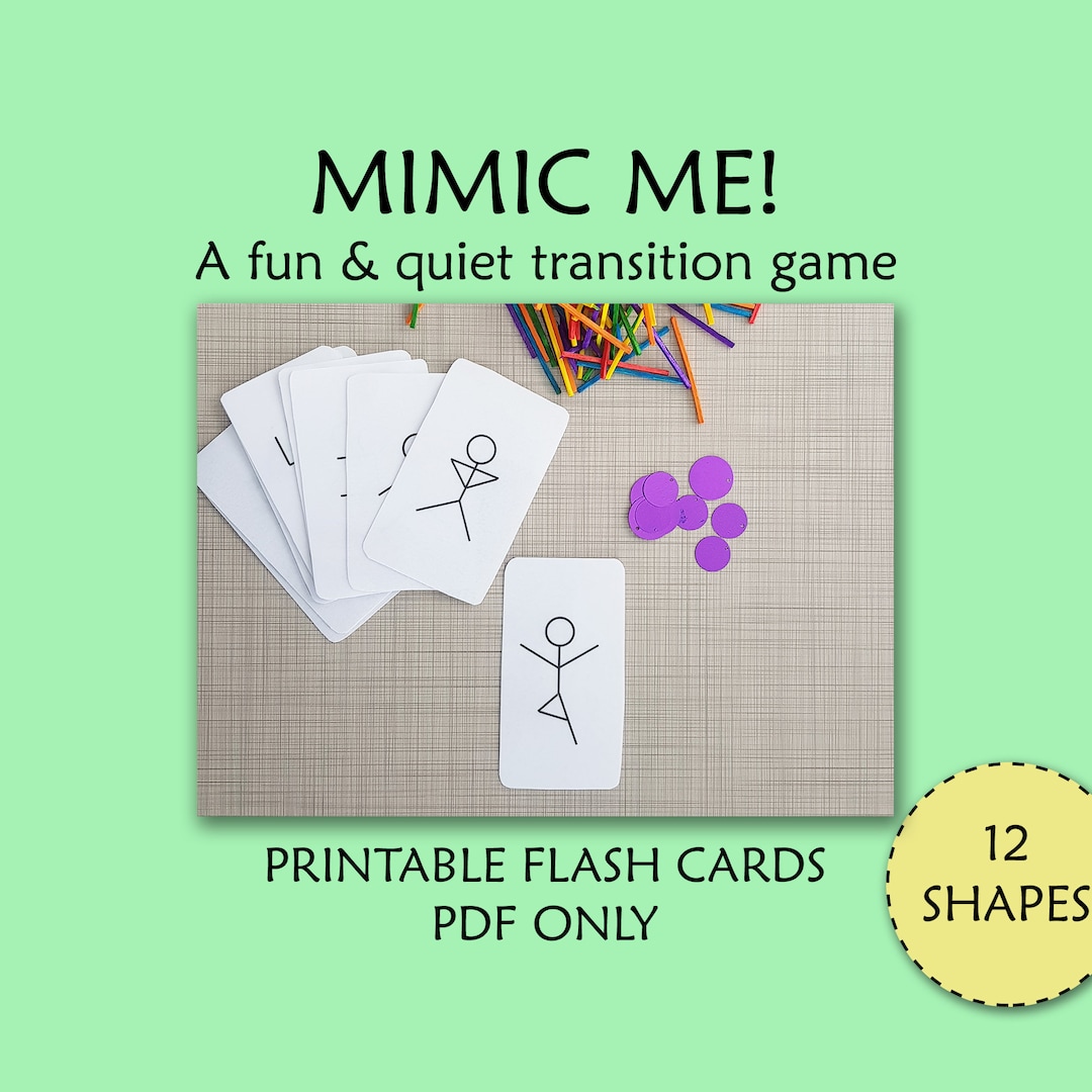 Mimic Me Action Flashcards for Kids Fun Interactive Learning Game for ...