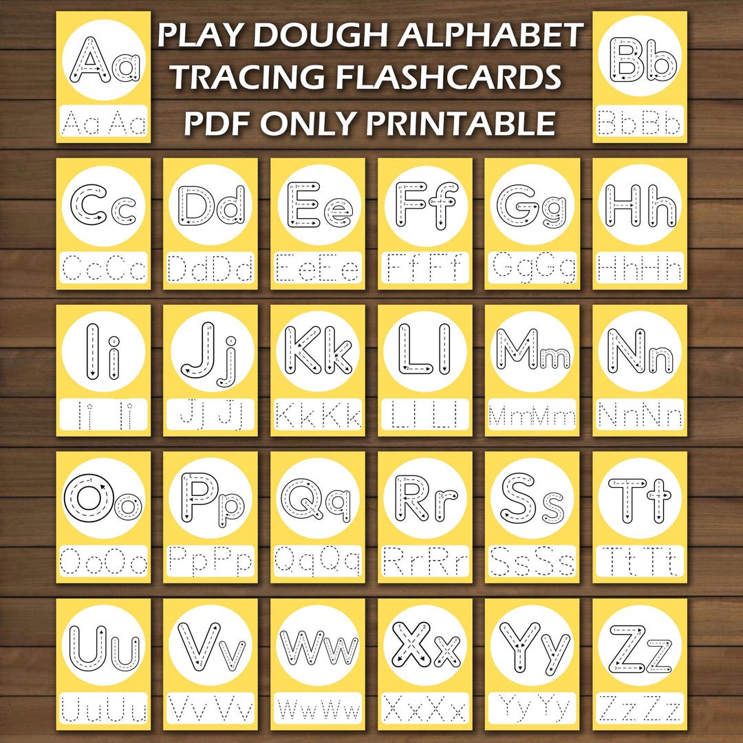 Play Dough Alphabet and Tracing Flashcards | Preschool or Homeschool - Etsy