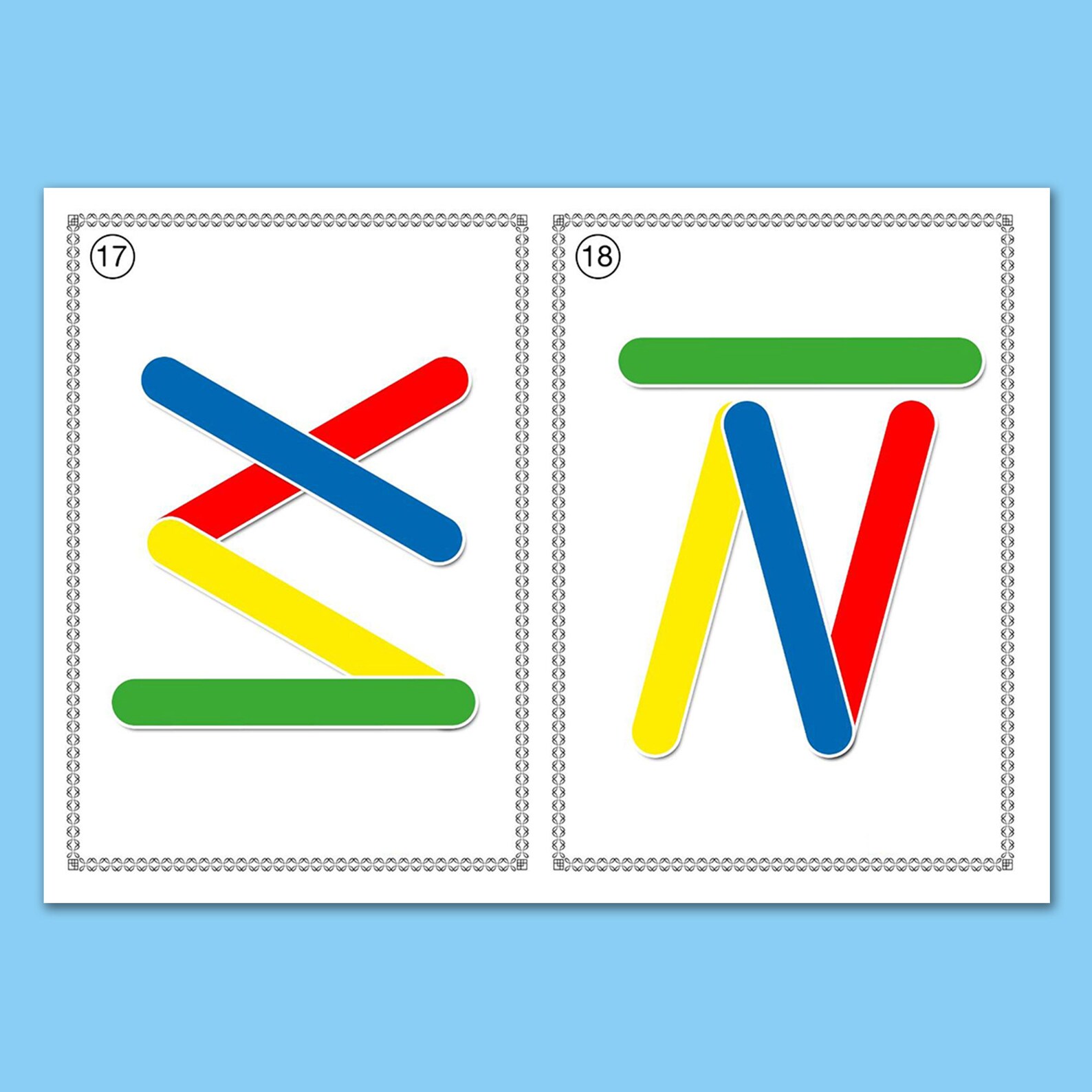 Colorful Popsicle Stick Flashcards for Preschool Learning - Etsy