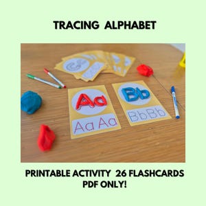 Play Dough Alphabet and Tracing Flashcards | Preschool or Homeschool - Etsy
